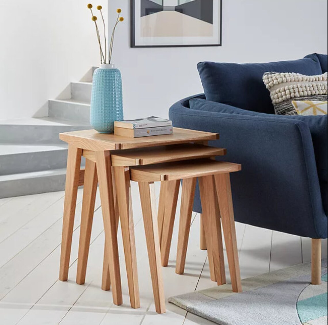 Nest of Tables Nesting Table Oak of Table Set of 3 Mid Century Modern ...
