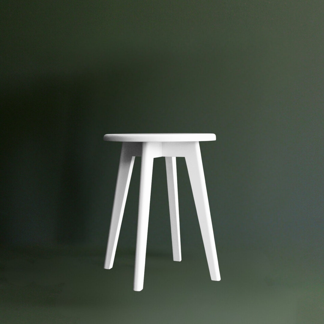 Foldable White Oak Stool: Modern Patio Side Table - Etsy