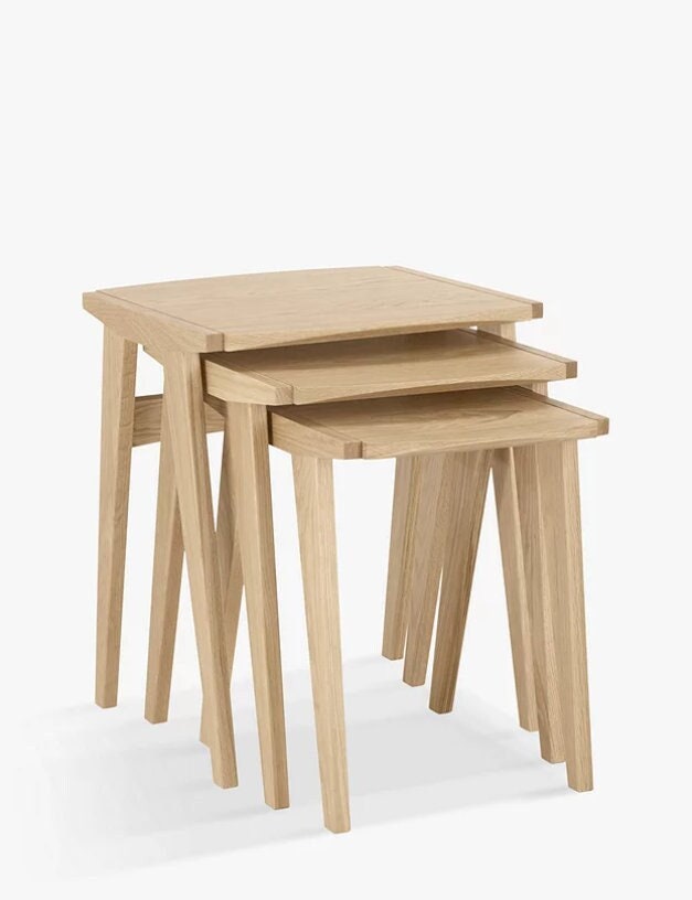 Nest of Tables Nesting Table Oak of Table Set of 3 Mid Century Modern ...