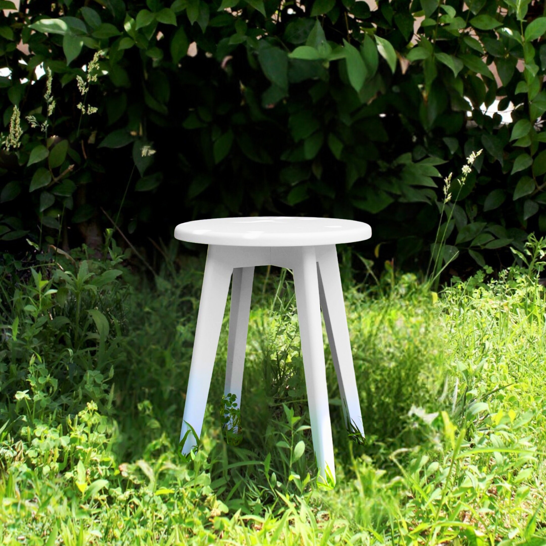 Foldable White Oak Stool: Modern Patio Side Table - Etsy