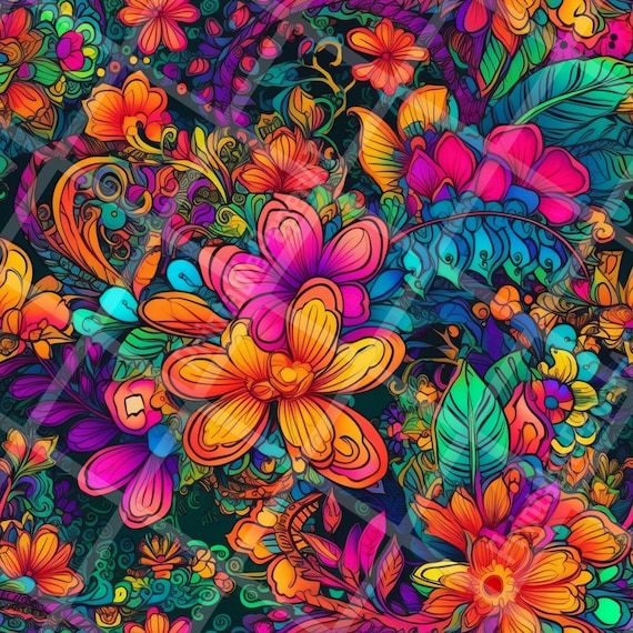 Psychedelic Flowers Background