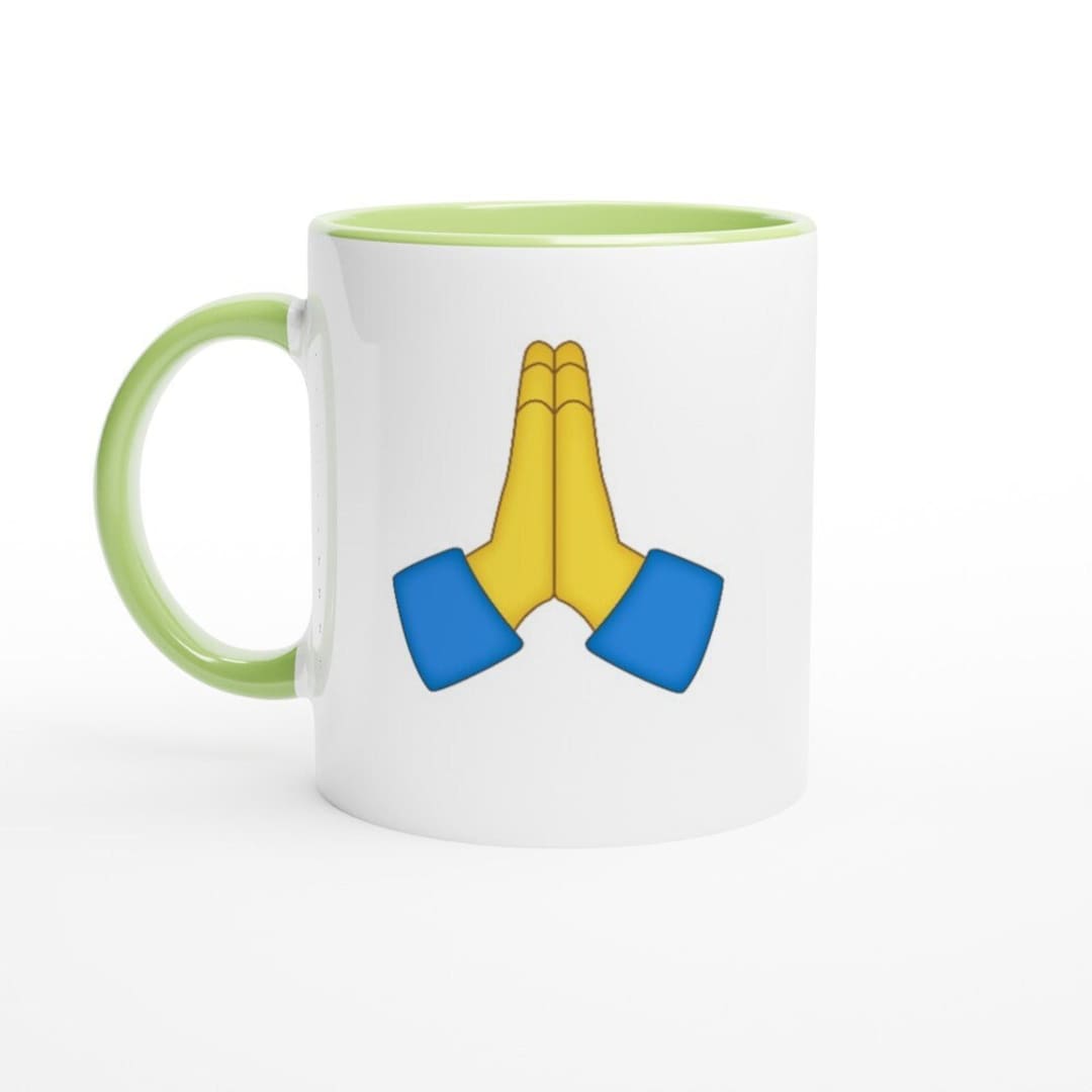 Mug Folded Hands / Namaste Emoji - Etsy