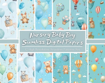 Baby Boy Digital Paper Pack It's a Boy Gender Reveal - Etsy
