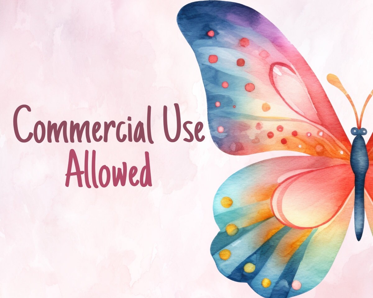 Watercolor Butterfly Clipart Set, Butterfly PNG Print, Butterfly ...