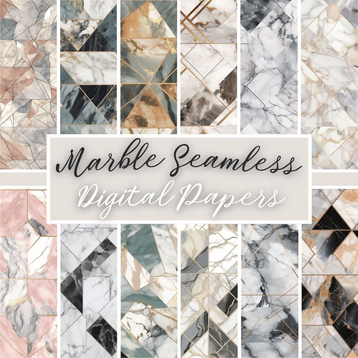 Marble Digital Paper Set Marble Seamless Pattern Marble - Etsy