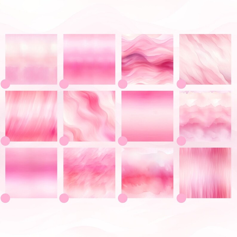 Watercolor Pink Ombre Digital Paper Set, Pink Ombre Seamless Pattern ...