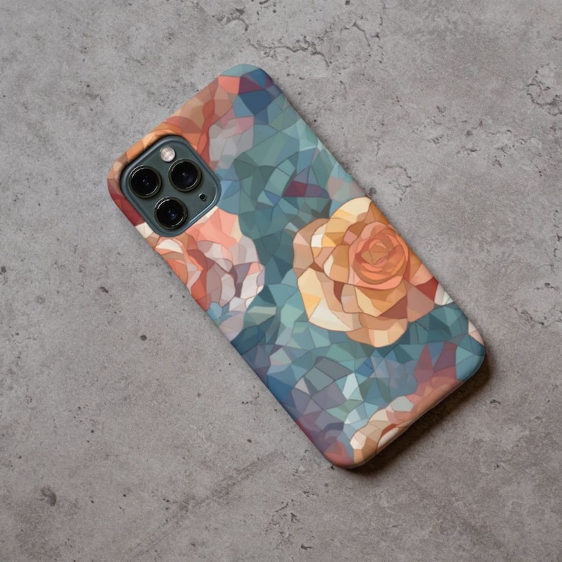 Mosaic Roses Digital Paper Set, Mosaic Roses Seamless Pattern, Floral ...