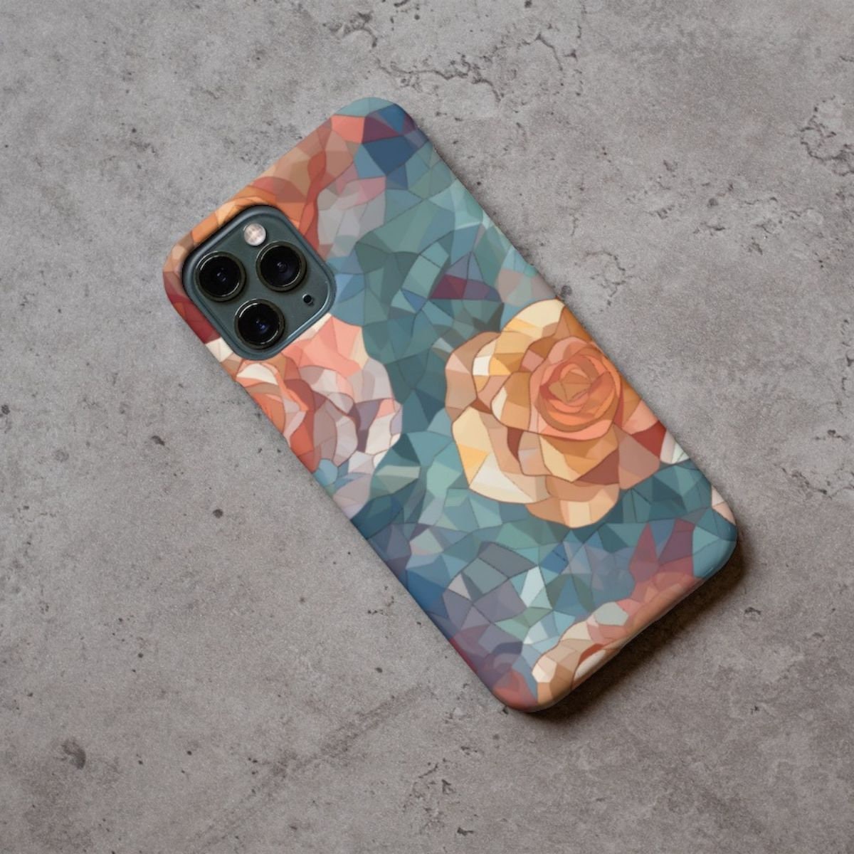 Mosaic Roses Digital Paper Set, Mosaic Roses Seamless Pattern, Floral ...