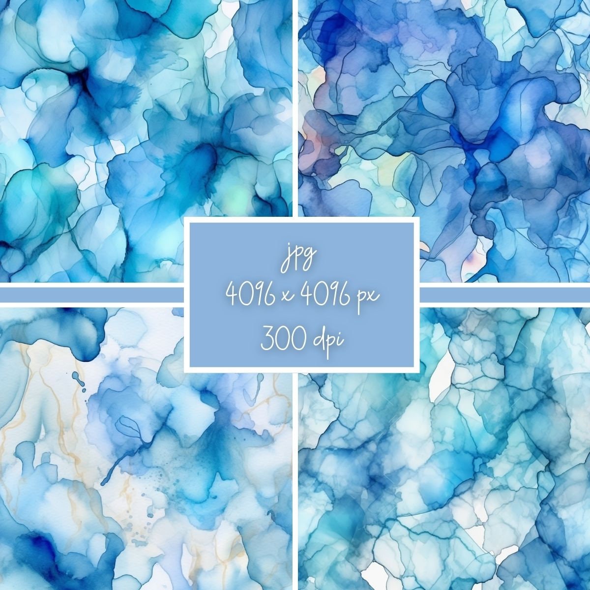 Blue Alcohol Ink Digital Paper, Alkohol Ink Seamless Pattern, Glitter ...