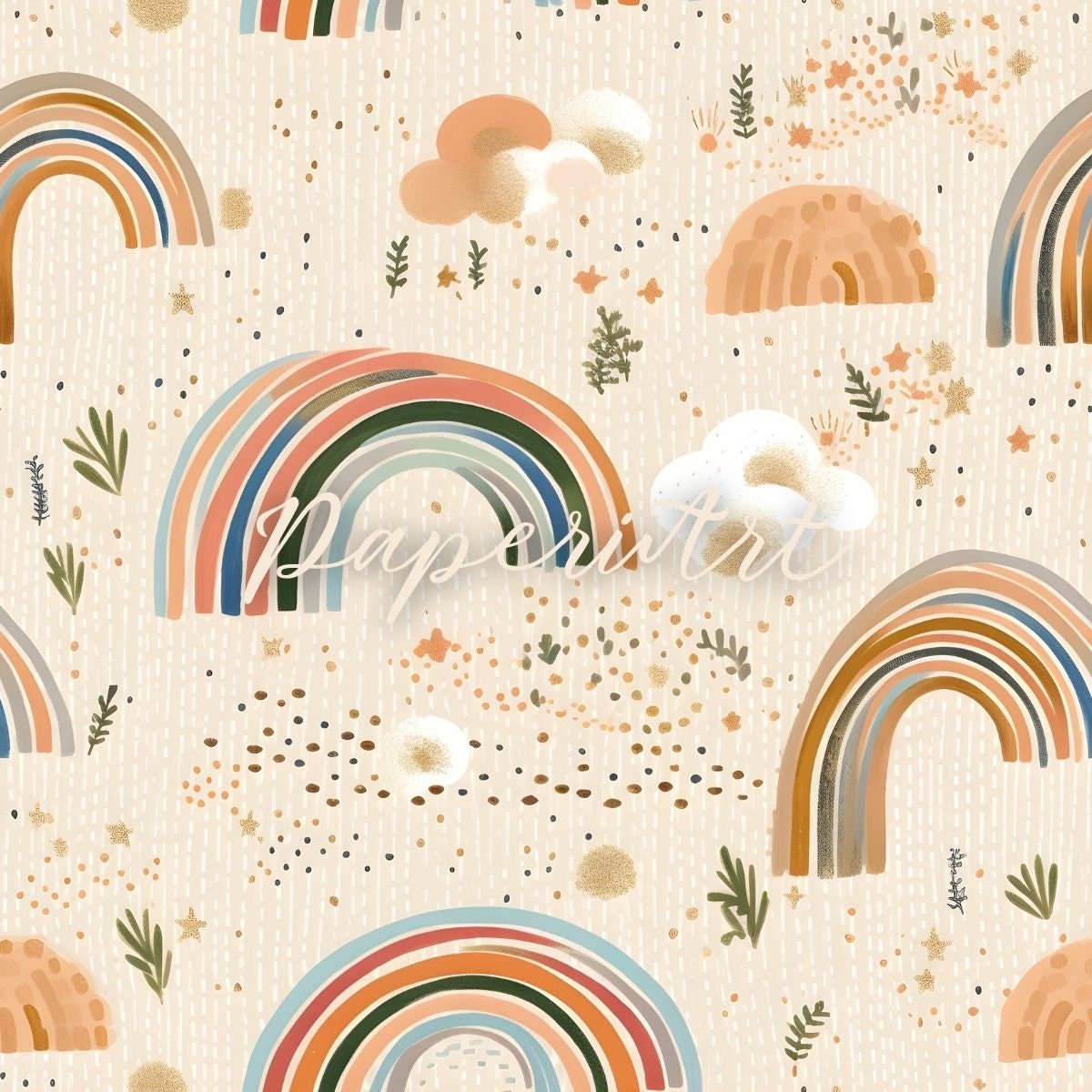 Boho Rainbow Digital Paper Set Boho Rainbow Seamless Pattern - Etsy