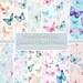 Pastel Butterflies Digital Paper Set, Watercolor Butterflies Seamless ...