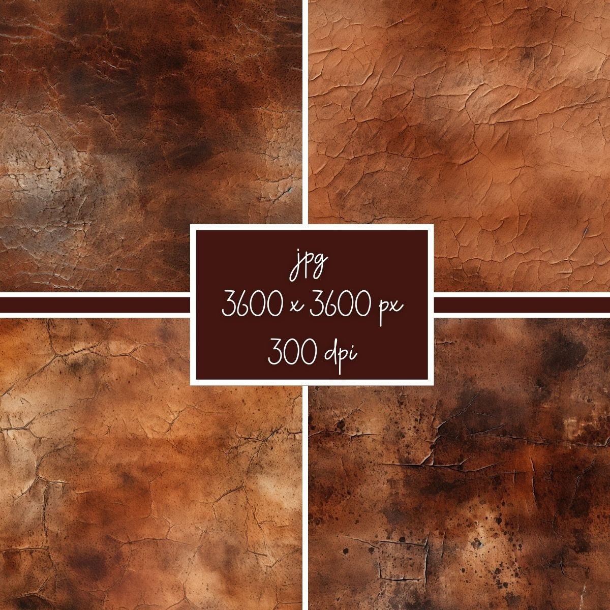 Distressed Leather Digital Paper Set, Leather Textures Seamless Pattern ...