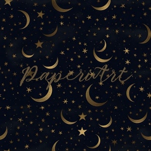 Gold Stars Digital Paper Set, Gold Stars Seamless Pattern, Crapbook ...