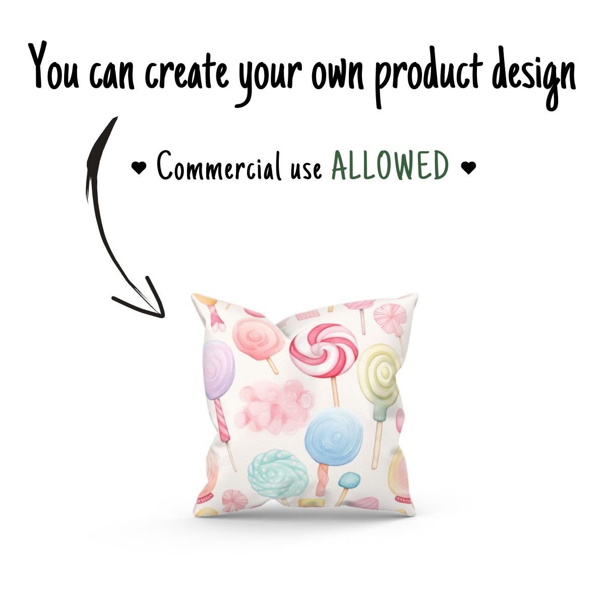 Watercolor Candy Digital Paper Set, Cute Candies Seamless Pattern ...