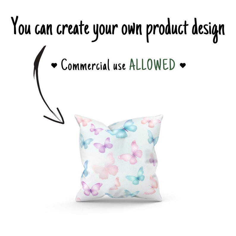 Pastel Butterflies Digital Paper Set, Watercolor Butterflies Seamless ...