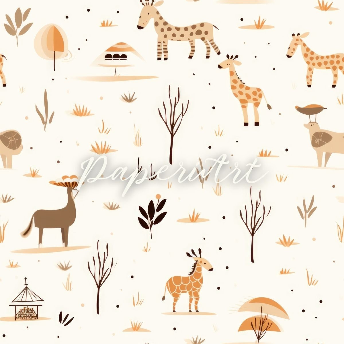 Boho Safari Digital Paper Set Bohemian Safari Seamless - Etsy