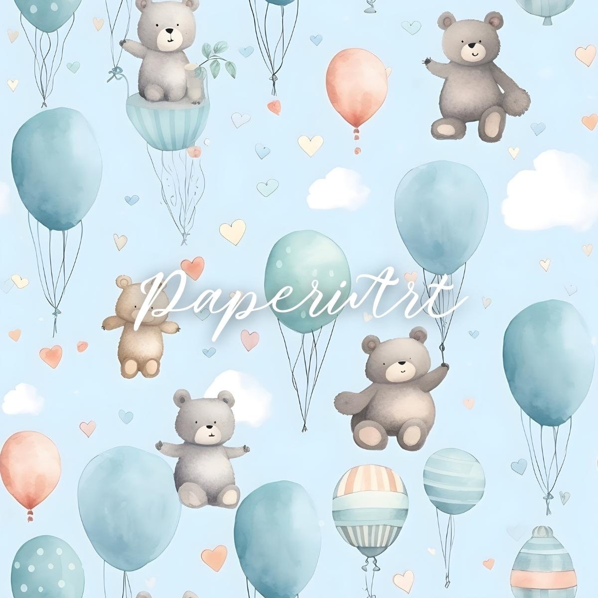 Nursery Baby Boy Digital Paper Set, Baby Boy Seamless Pattern, Nursery ...