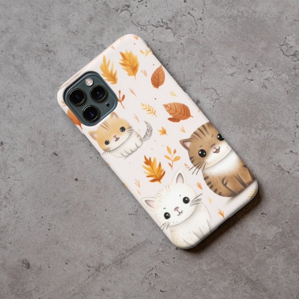 Autumn Cats Digital Paper Set, Watercolor Cats Seamless Pattern, Cute ...