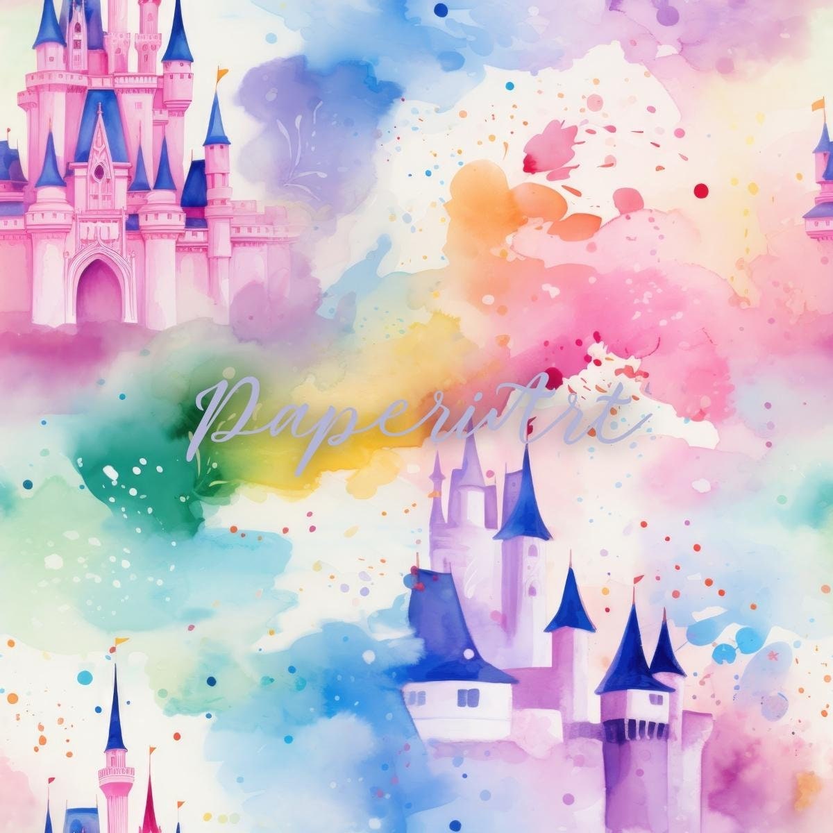 Cute Princess Digital Paper Set, Fairytale Princess Seamless Pattern ...