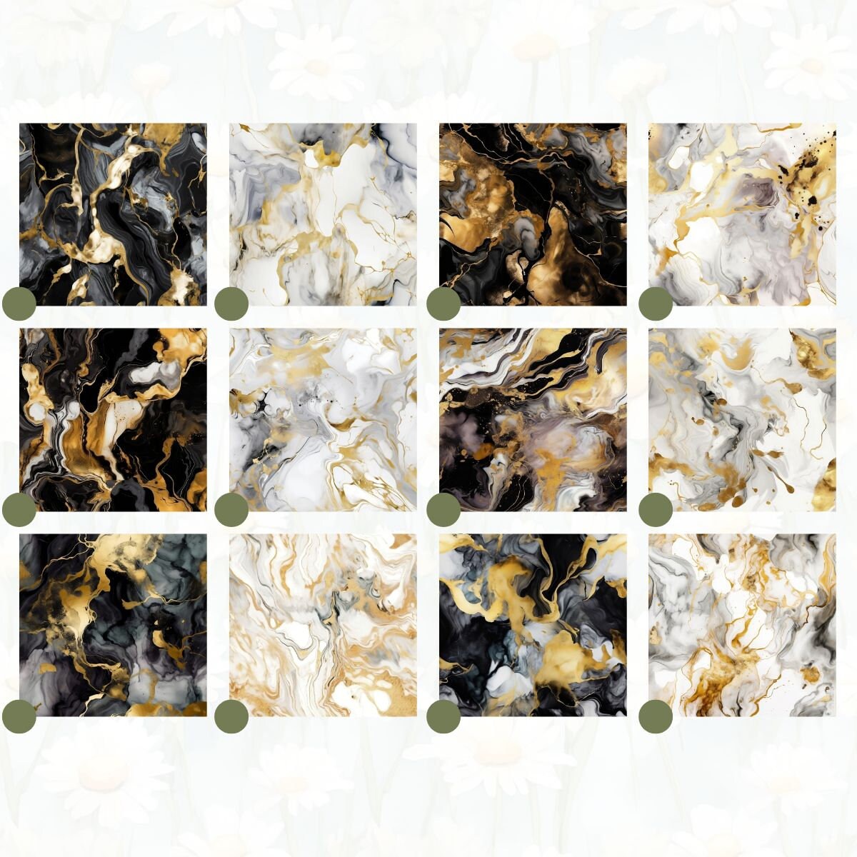 Marble Digital Paper Set, Marble Seamless Pattern, Printable Paper Set ...