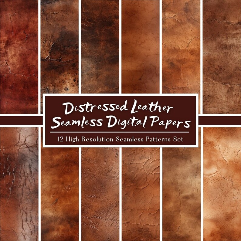 Distressed Leather Digital Paper Set Leather Textures - Etsy