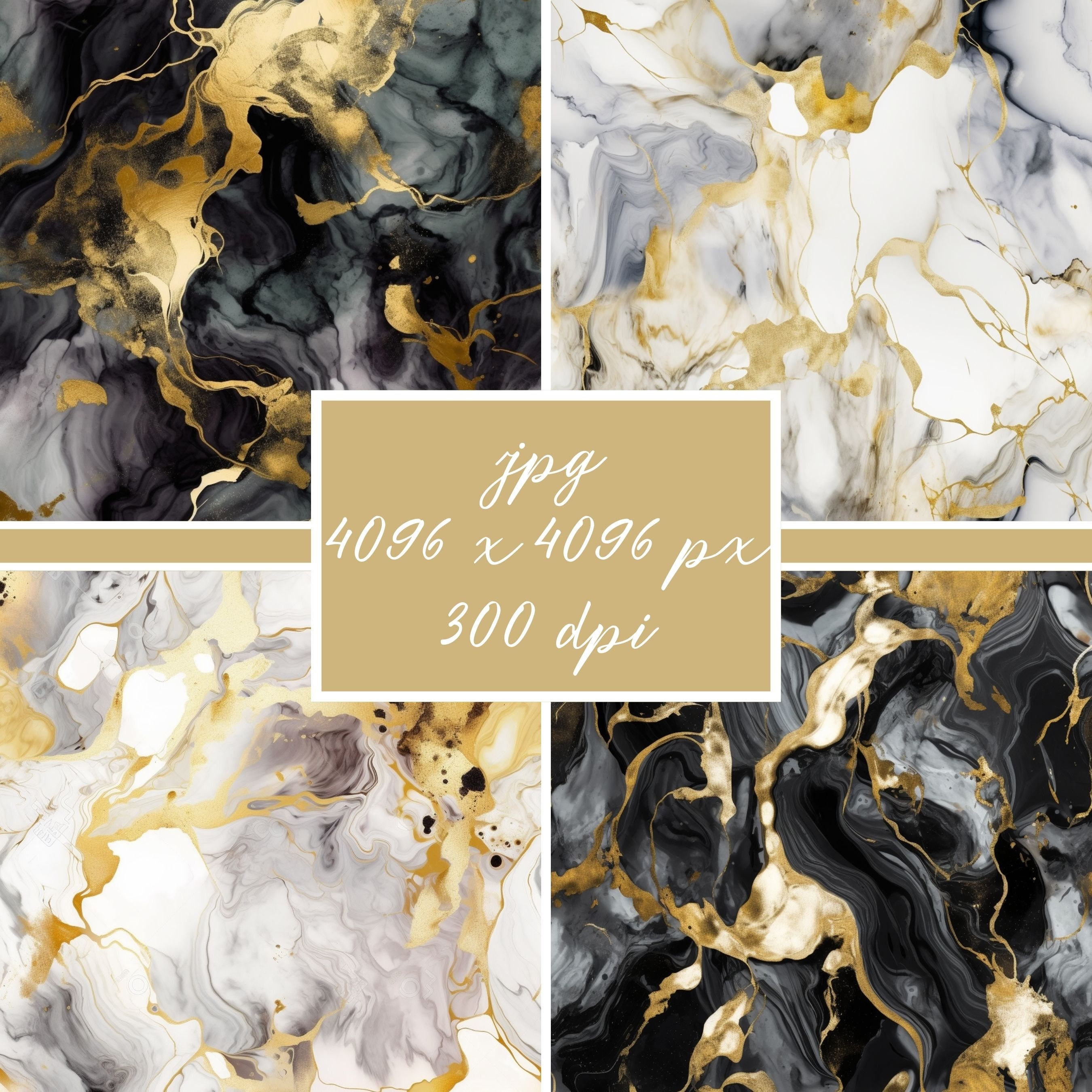 Marble Digital Paper Set, Marble Seamless Pattern, Printable Paper Set ...