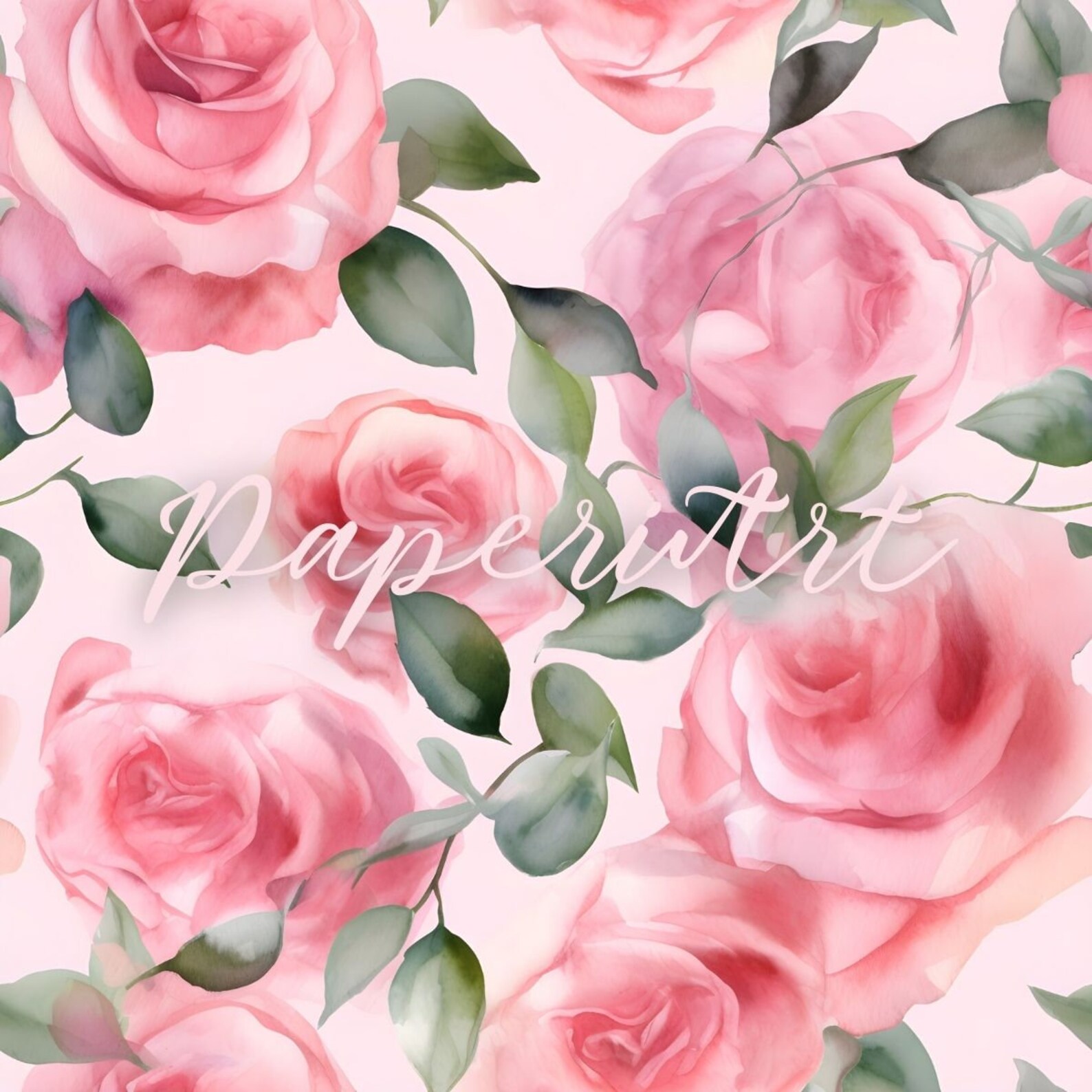 Pink Roses Digital Paper Set, Roses Seamless Pattern, Flowers Seamless ...