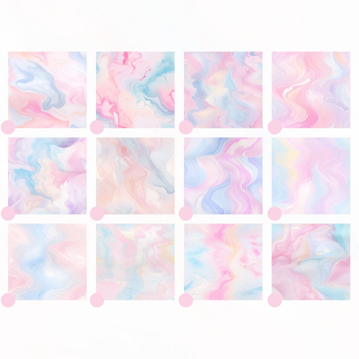 Princess Marble Digital Paper Set, Soft Pastel Marble Ink Seamless ...