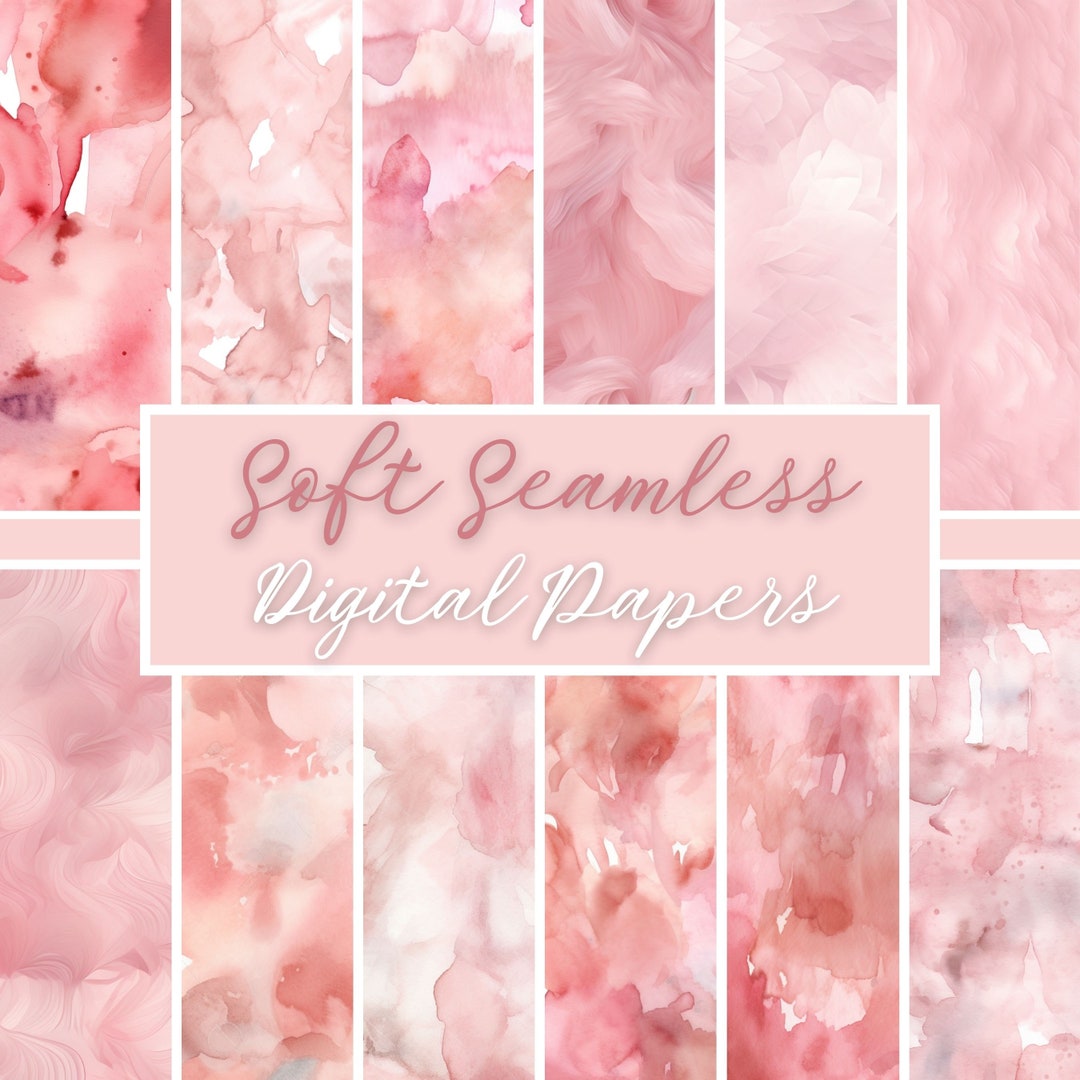 Watercolor Pink Digital Paper, Seamless Pink Pattern, Scrapbook Digital ...