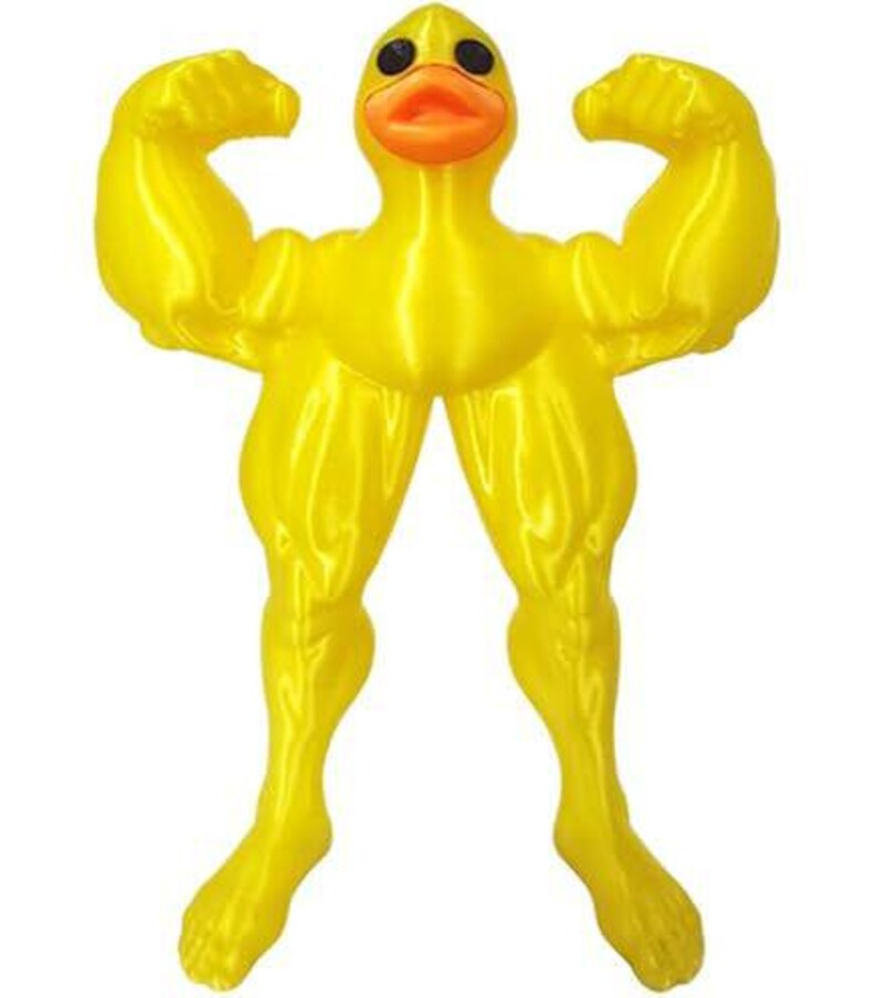 Buff Duck Miniature - Funny 3D Printed Muscular Rubber Duck Figure ...