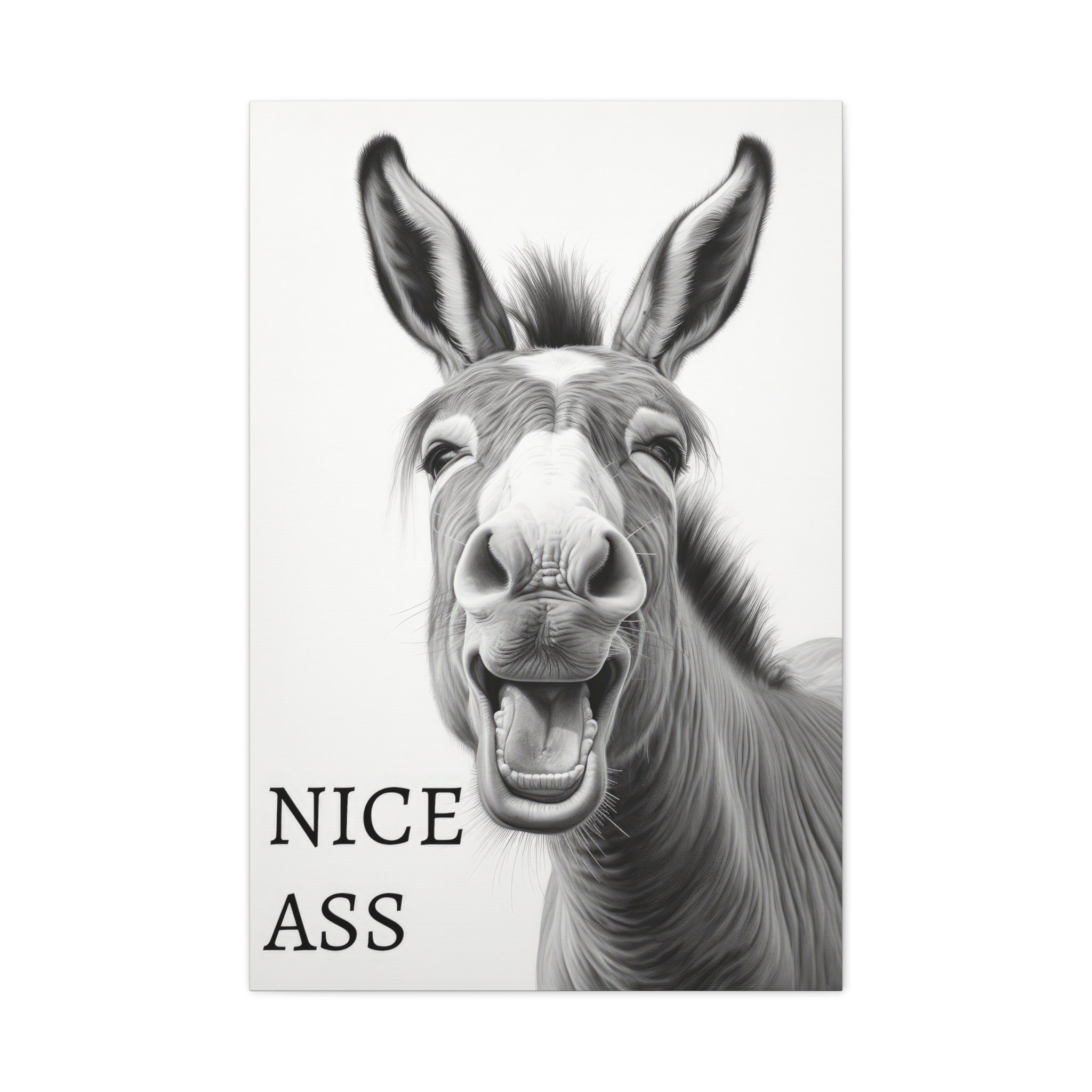 Donkey Nice Ass Bathroom Canvas Bathroom Funny Wall Art Decor Restroom ...