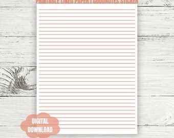 Printable Lined Paper for Notetaking Sticker for Goodnotes for iPad ...