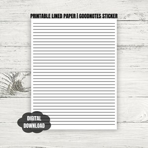 Printable Lined Paper for Notetaking Sticker for Goodnotes for iPad ...