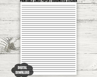 Printable Lined Paper for Notetaking Sticker for Goodnotes for iPad ...