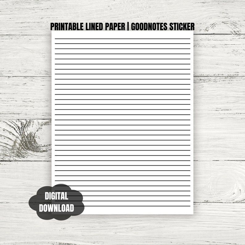 Printable Lined Paper for Notetaking Sticker for Goodnotes for iPad ...