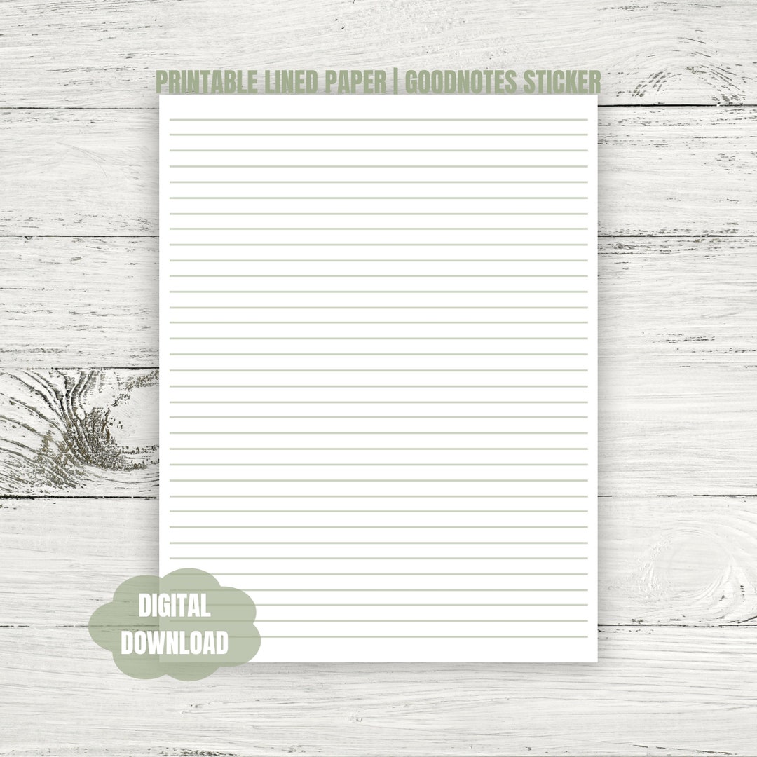 Printable Lined Paper for Notetaking Sticker for Goodnotes for iPad ...