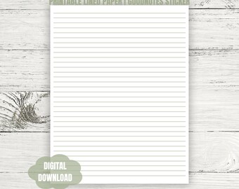 Printable Lined Paper for Notetaking Sticker for Goodnotes for iPad ...