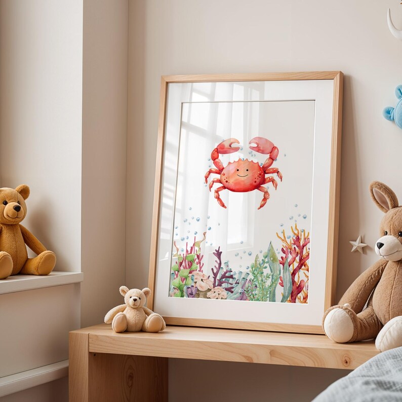 Set of 4 Sea Animal Prints, Ocean Nursery Prints, Under the Ocean ...