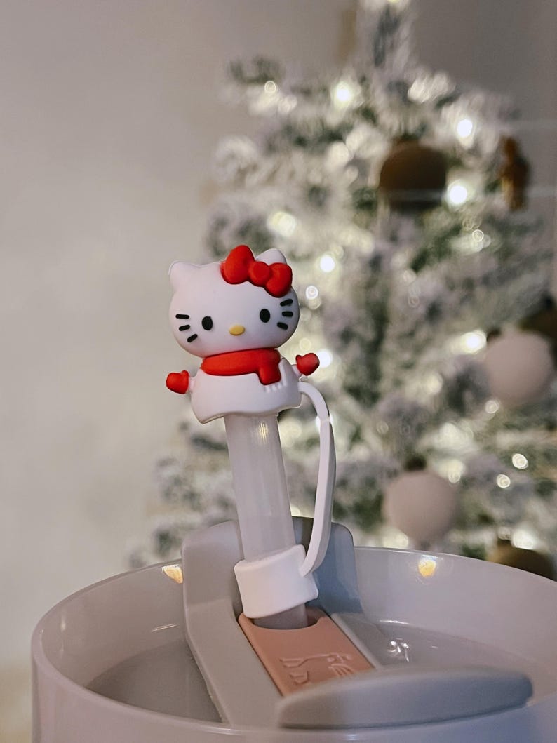 Hello Kitty Straw Topper Hello Kitty Christmas Straw Topper Hello Kitty ...