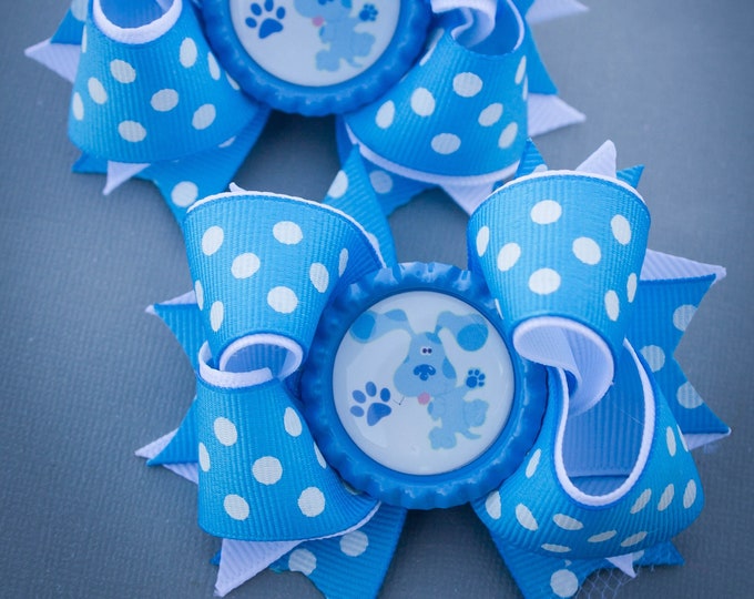 Blues Clues Pigtail Bows, Blues Clues Bows, Blues Clues Birthday, Blues ...