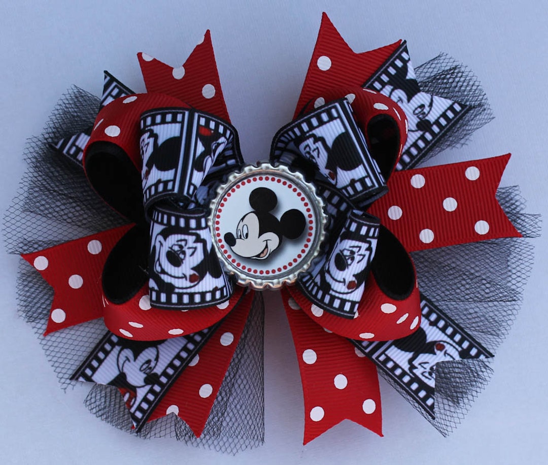 Mickey Mouse Bow, Mickey Mouse Hair Bow, Mickey Mouse Boutique Style ...