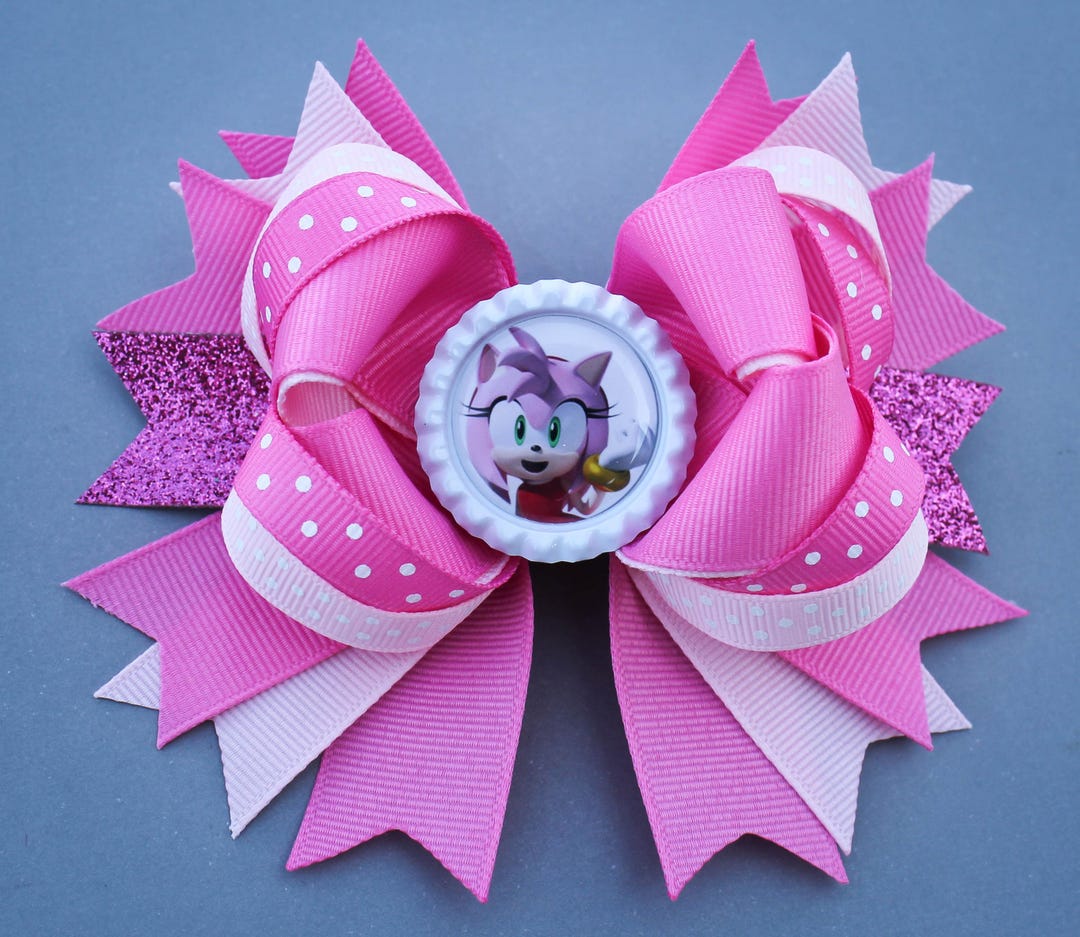 Amy Rose Bow, Amy Rose Hair Bow, Sonic Bow, Sonic Hair Bow, Amy Rose ...