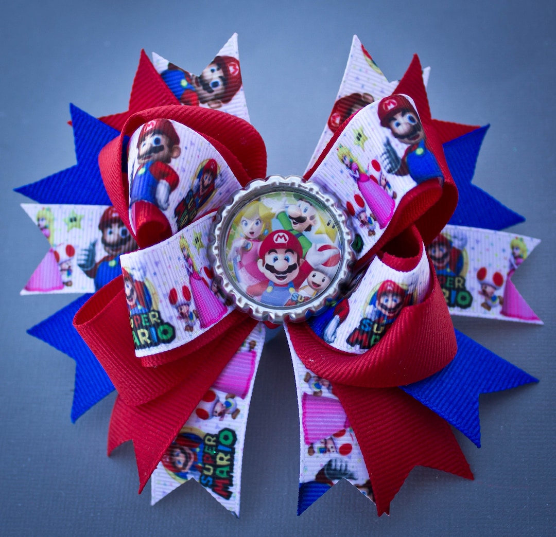 Super Mario Bow, Super Mario Princess Peach Bow, Super Mario Birthday ...