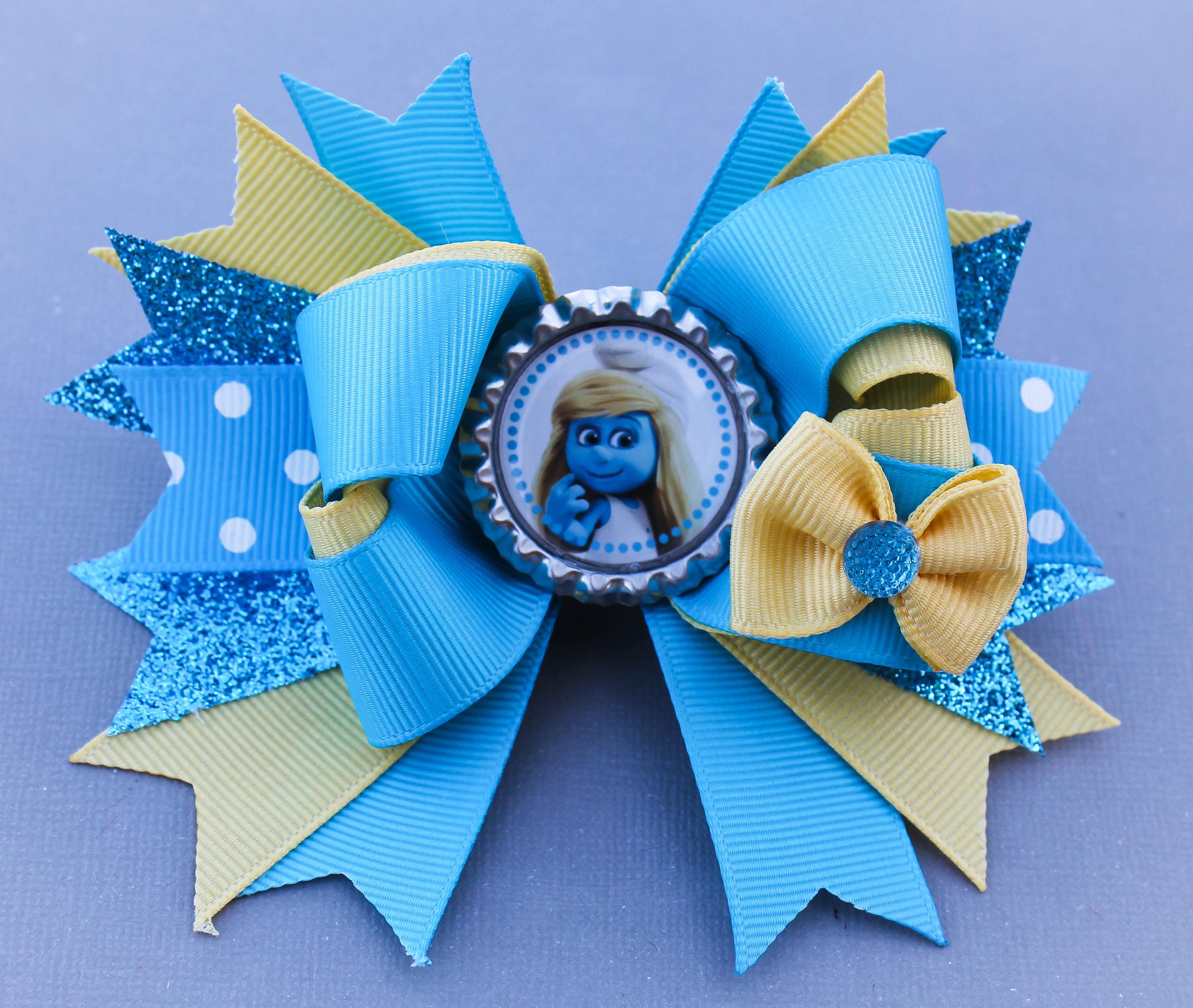 The Smurfs Bow, Smurf Bow, Smurf Hair Bow, Smurfette Hair Bow, Smurf ...