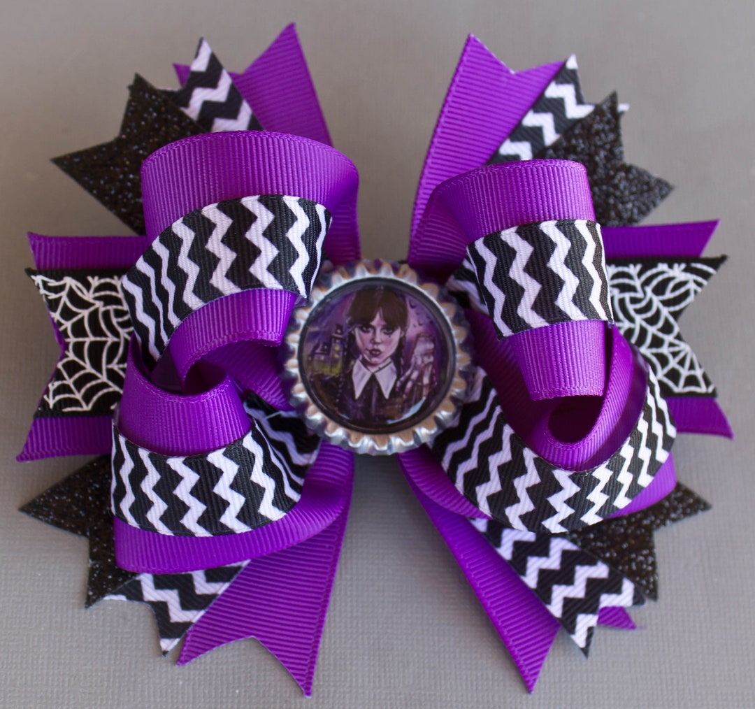 Wednesday Addams Bow Wednesday Addams Hair Bow Wednesday - Etsy
