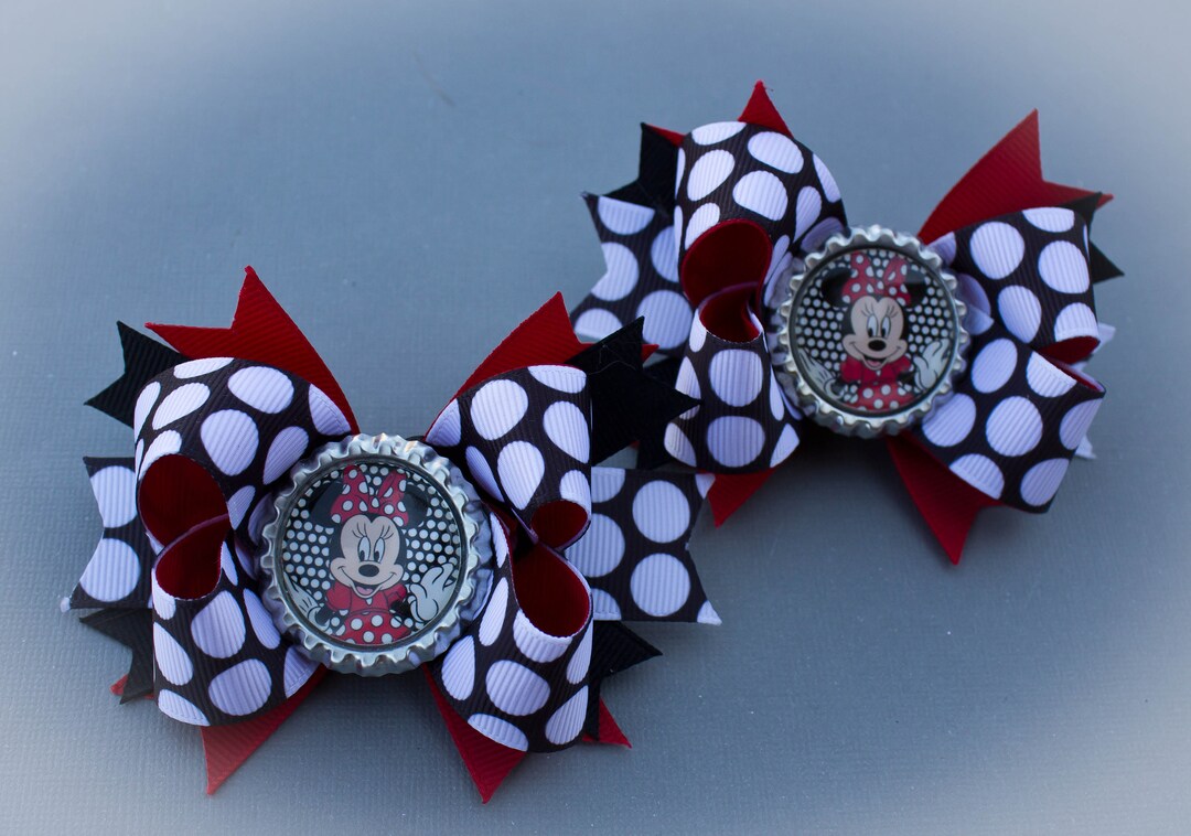 Minnie Mouse Pigtail Set, Minnie Mouse Bows, Minnie Mouse Hair Bows ...