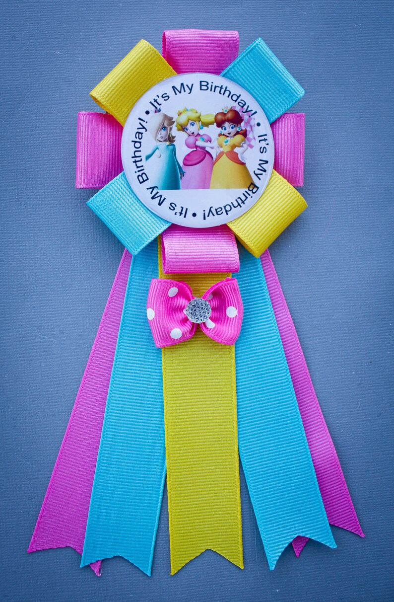 Super Mario Princess Birthday Set, Super Mario Princesses Bow, Super ...