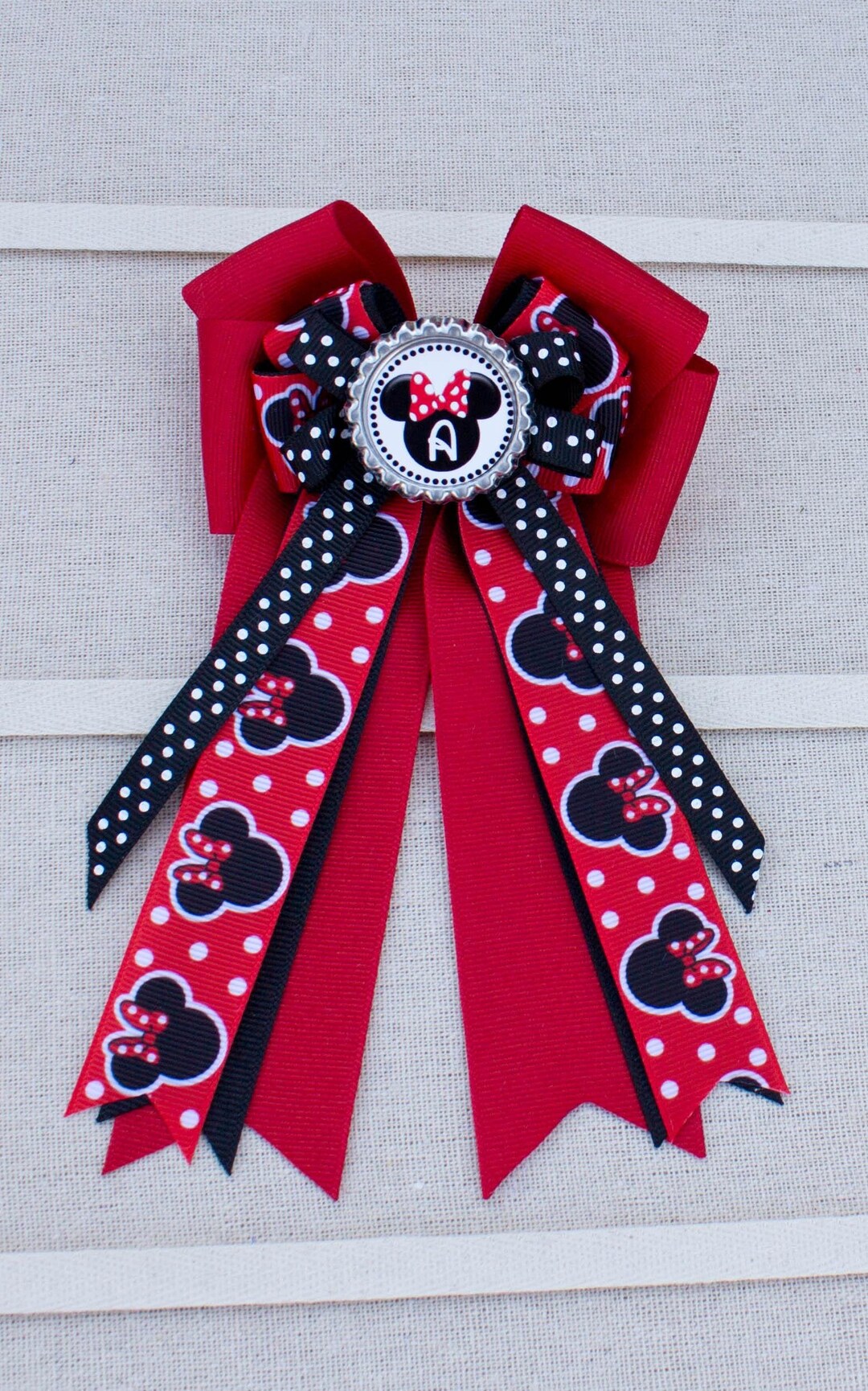 Personalized Minnie Mouse Bow, Minnie Mouse Hair Bow, Minnie Mouse ...