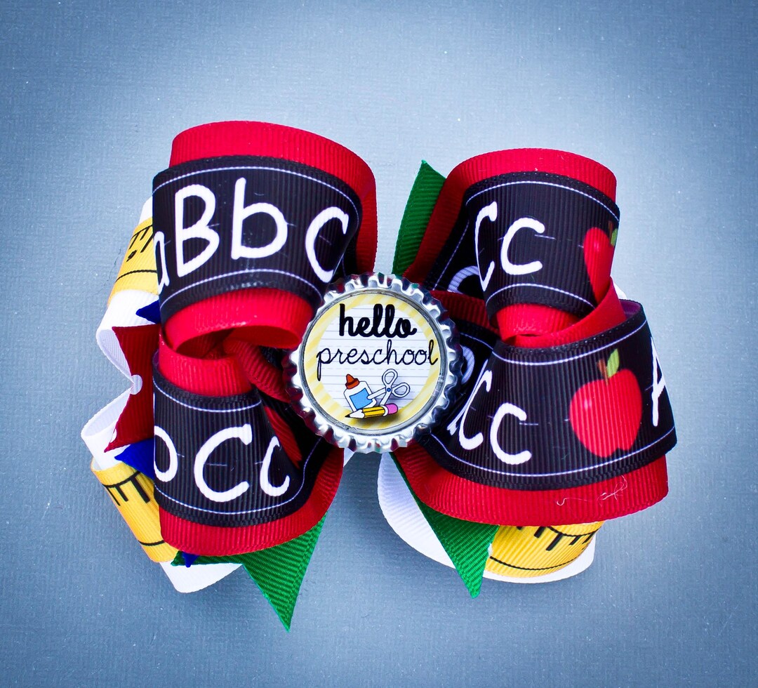 School Bow, ANY GRADE, Back to School Bow, School Hair Bow, Back to ...