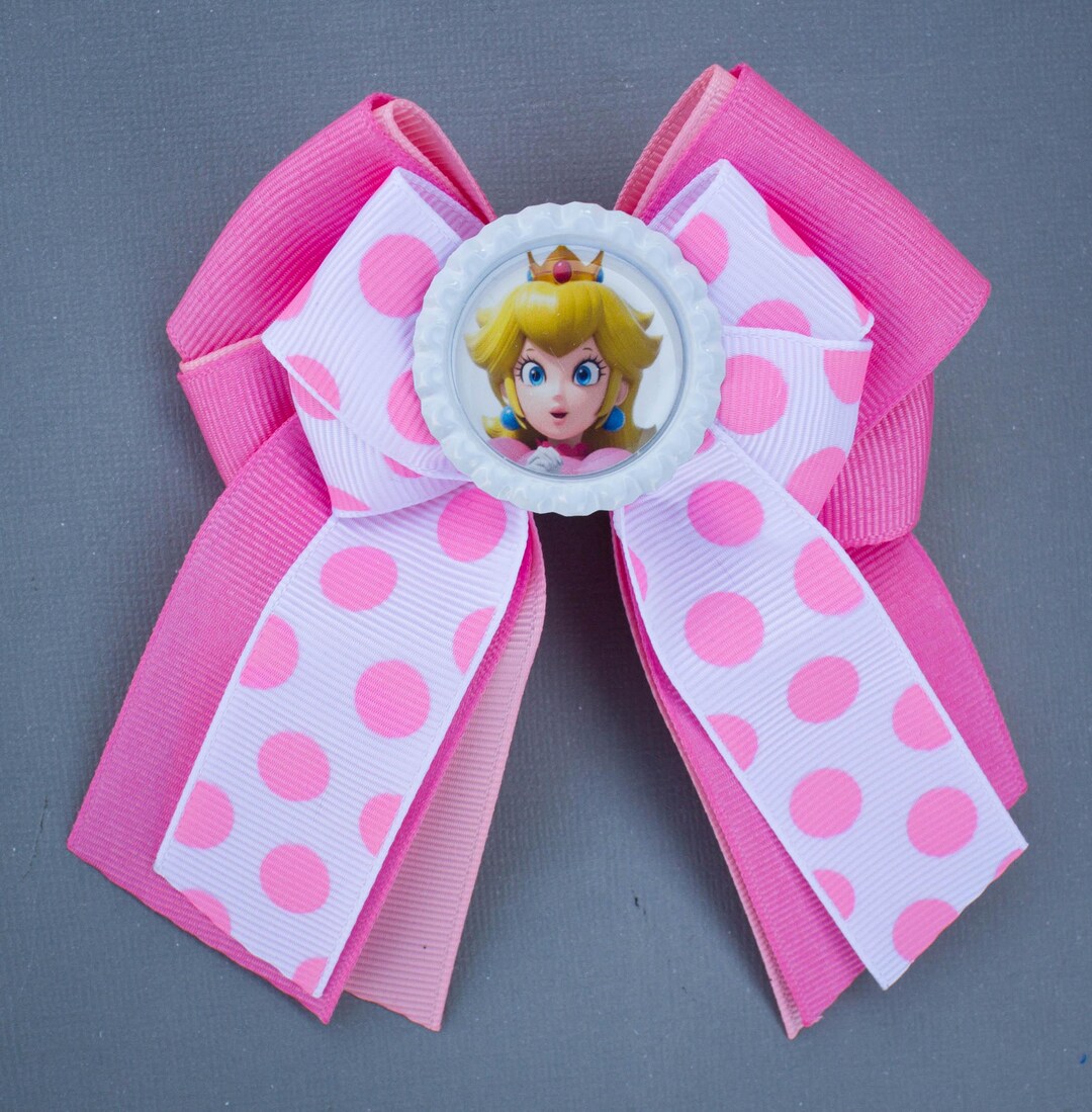 Princess Peach Bow, Princess Peach Hair Bow, Princess Peach Party ...